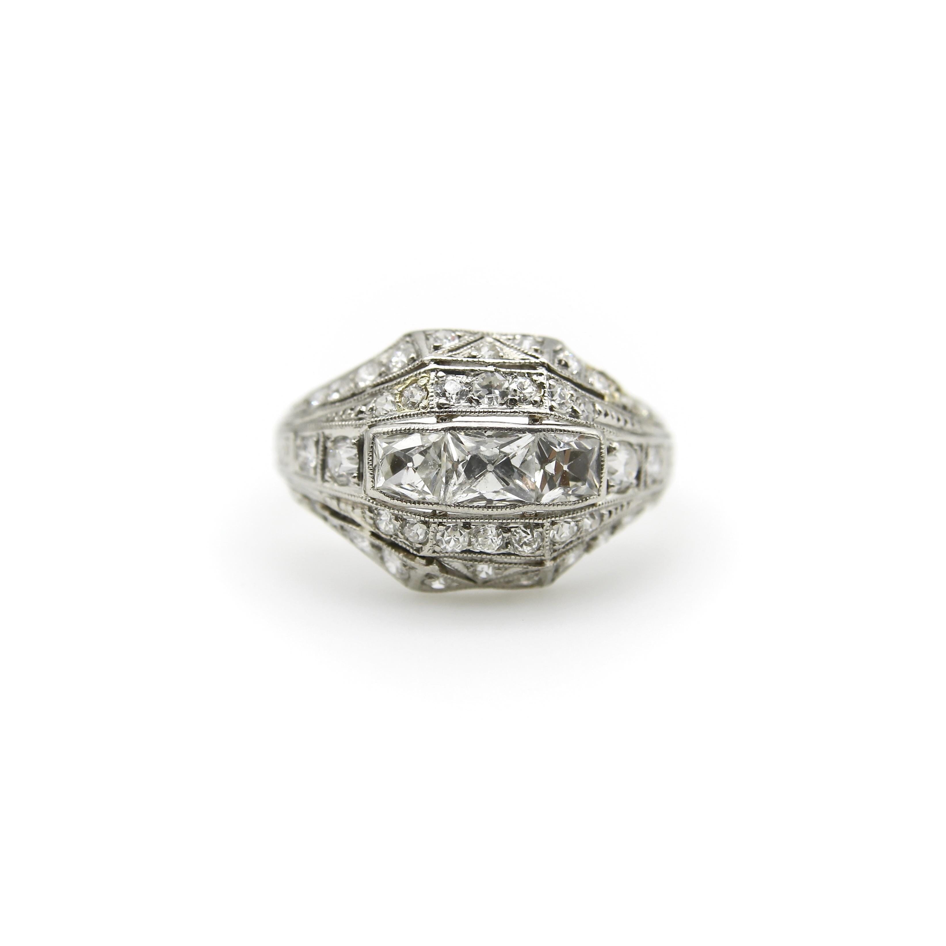 Edwardian Platinum Peruzzi Cut Diamond Ring | Kirsten's Corner ...