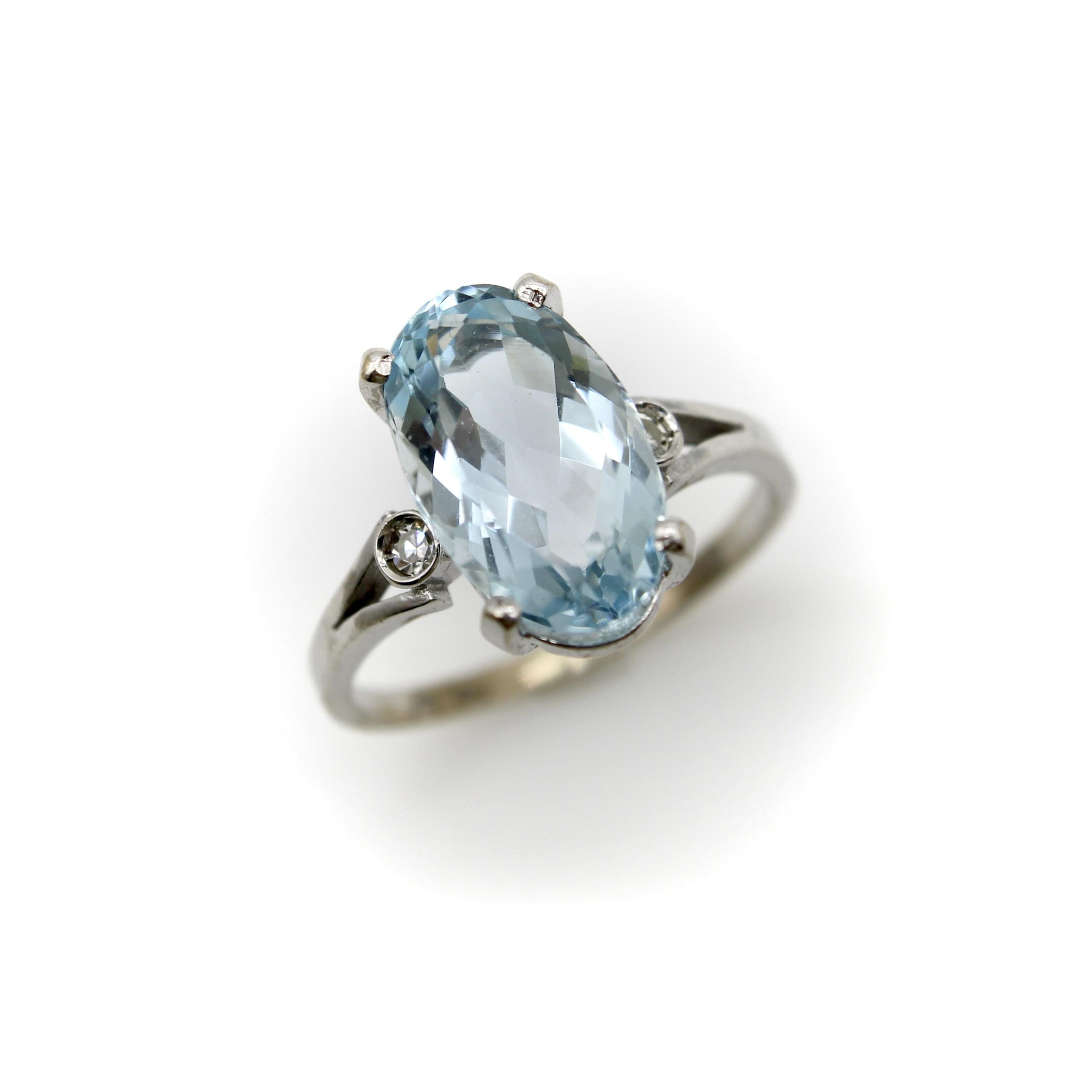 Vintage 18K Gold Amsterdam SAUER Aquamarine Ring | Kirsten's Corner ...