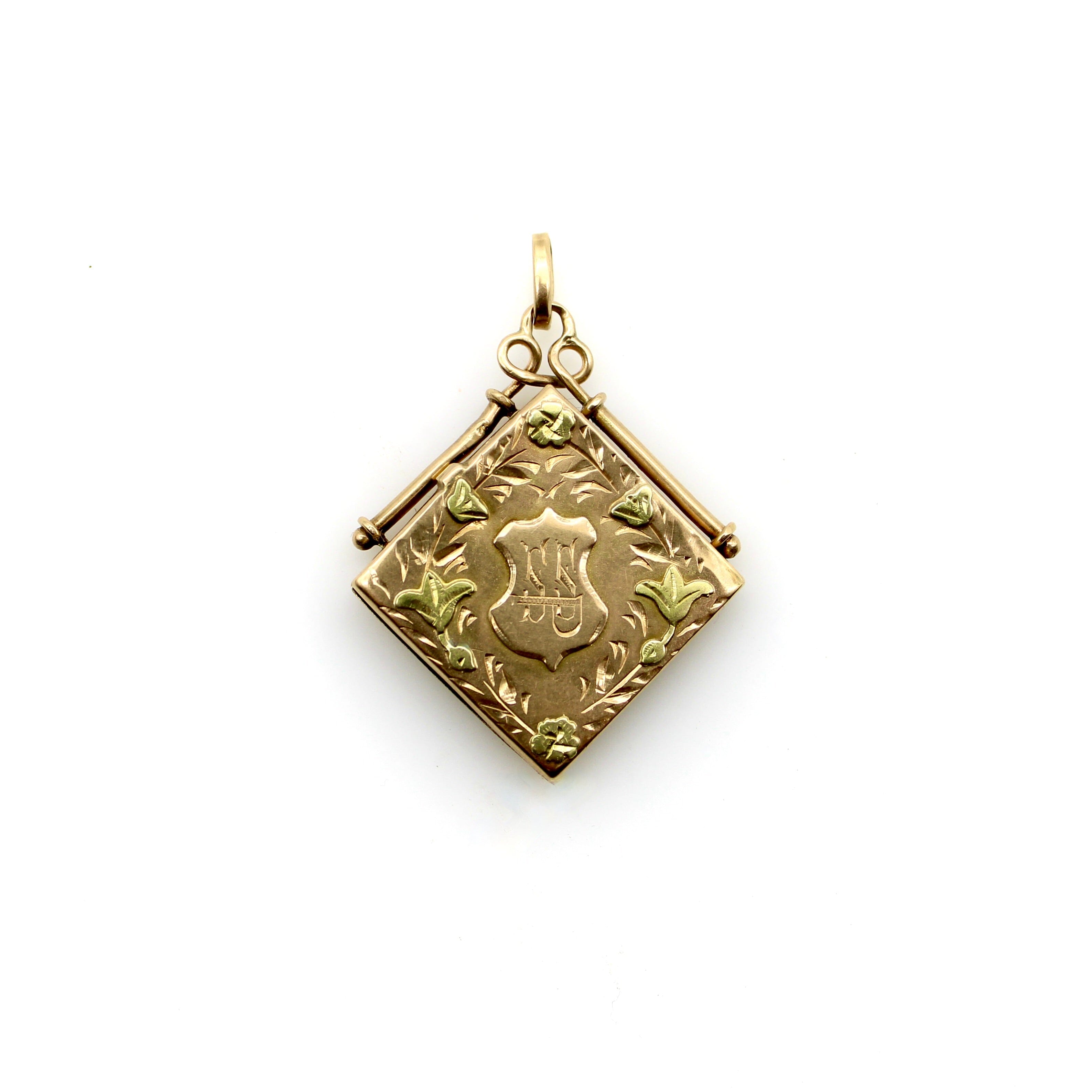 14K Gold Victorian Square Fob Locket | Kirsten's Corner – Kirsten's Corner