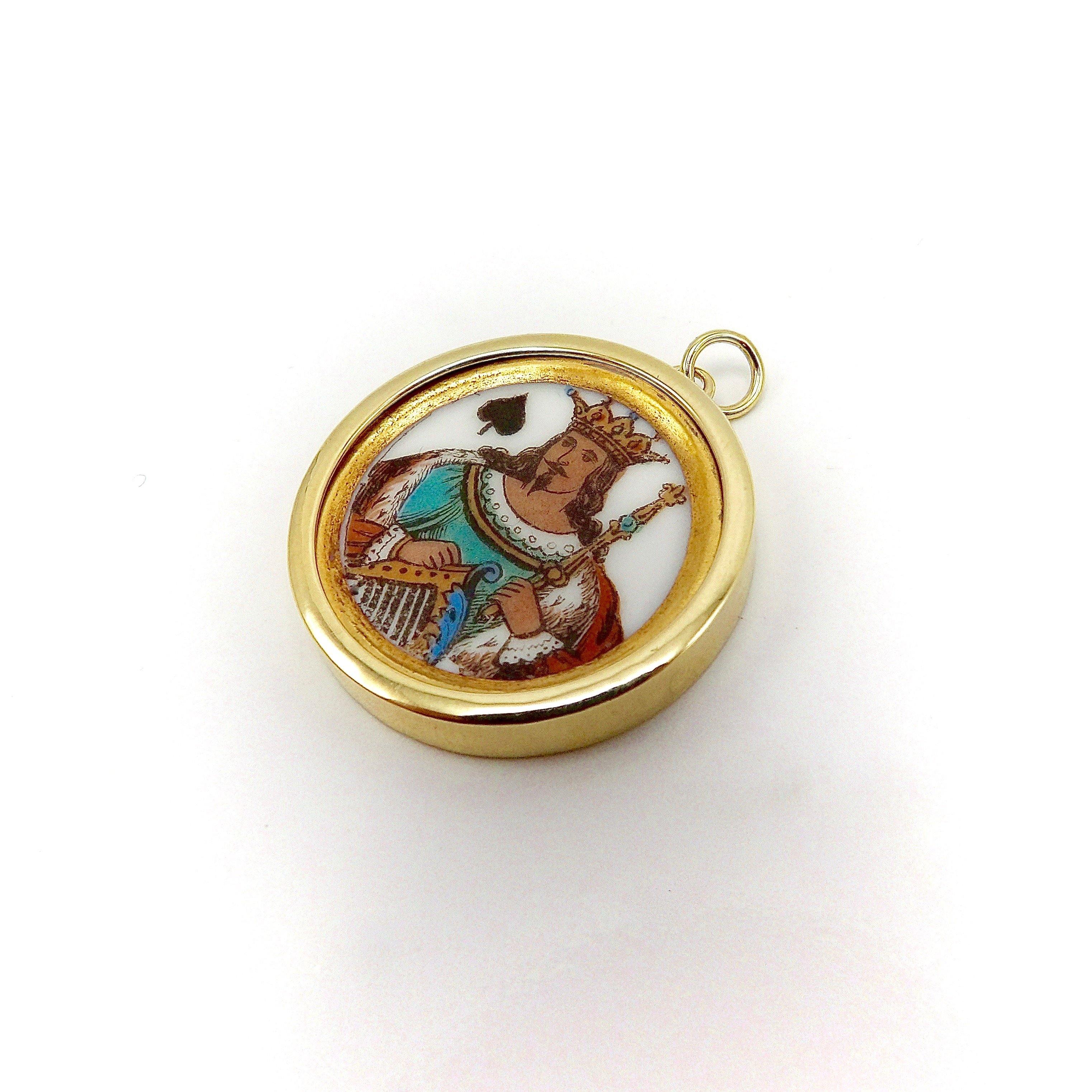14K Gold Victorian Era King of Spades Whist Marker Pendant I Kirsten's ...