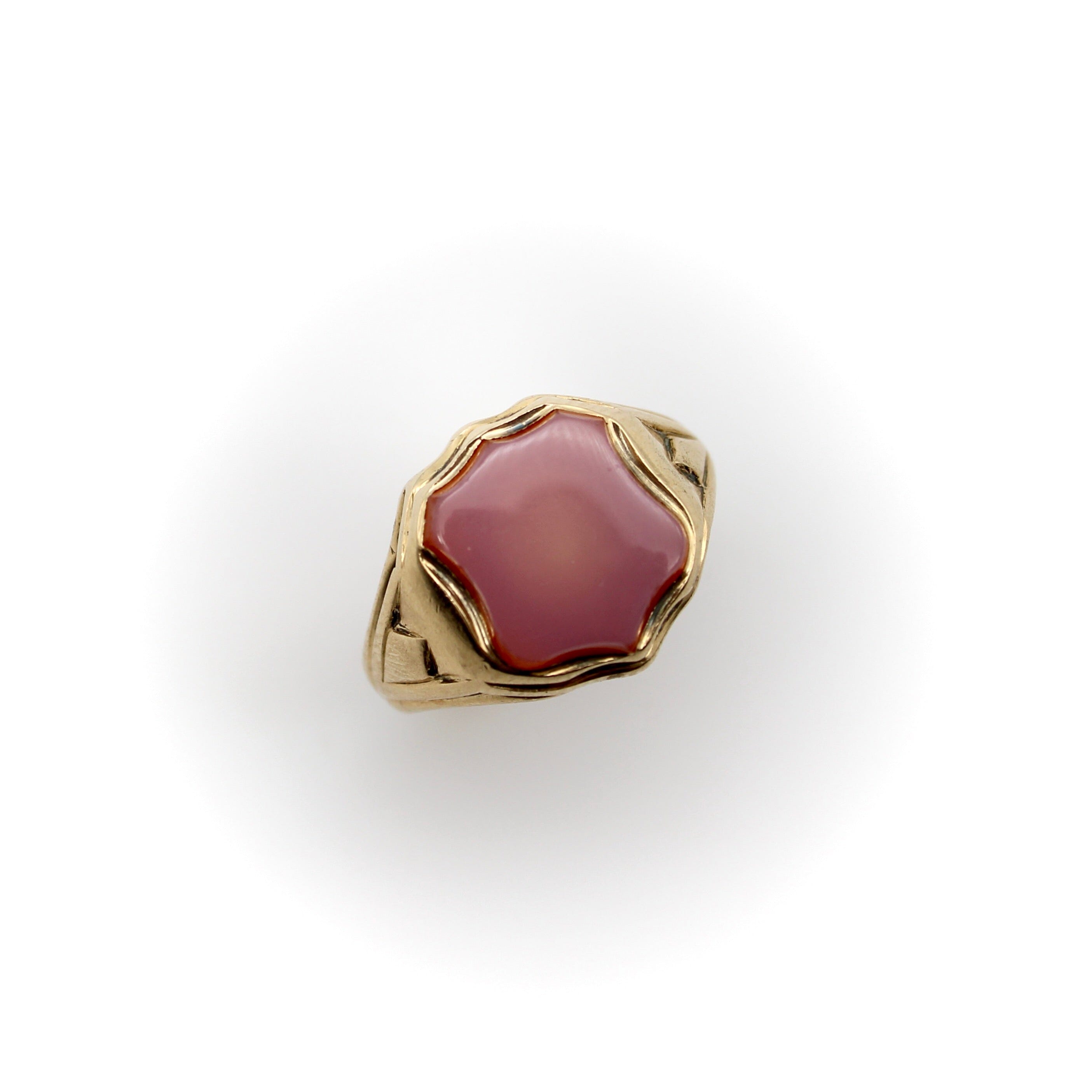 15K Gold Victorian Banded Agate Shield Signet Ring | Kirsten's Corner ...