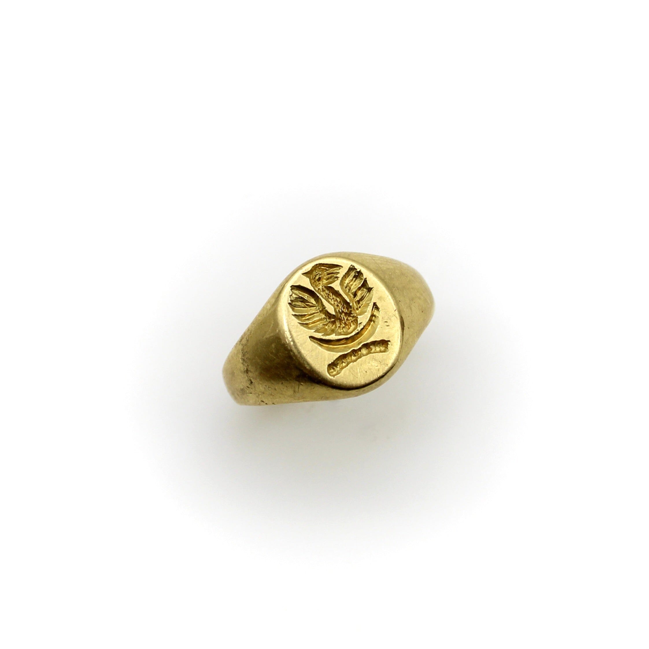22K Gold Victorian Signet Ring Phoenix Rising | Kirsten's Corner ...